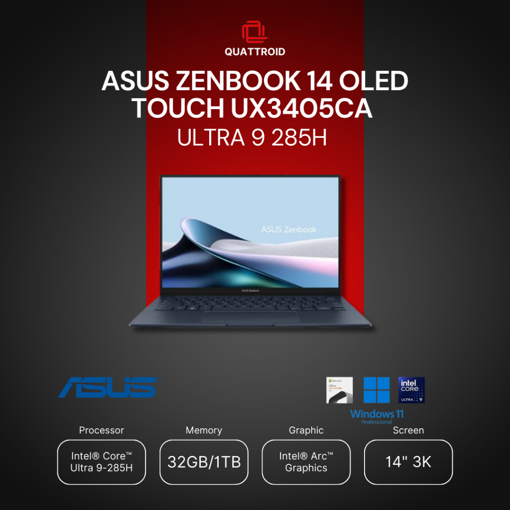 Jual ASUS Zenbook 14 OLED Touch UX3405CA Ultra 9 285H 32GB / 1TB ...
