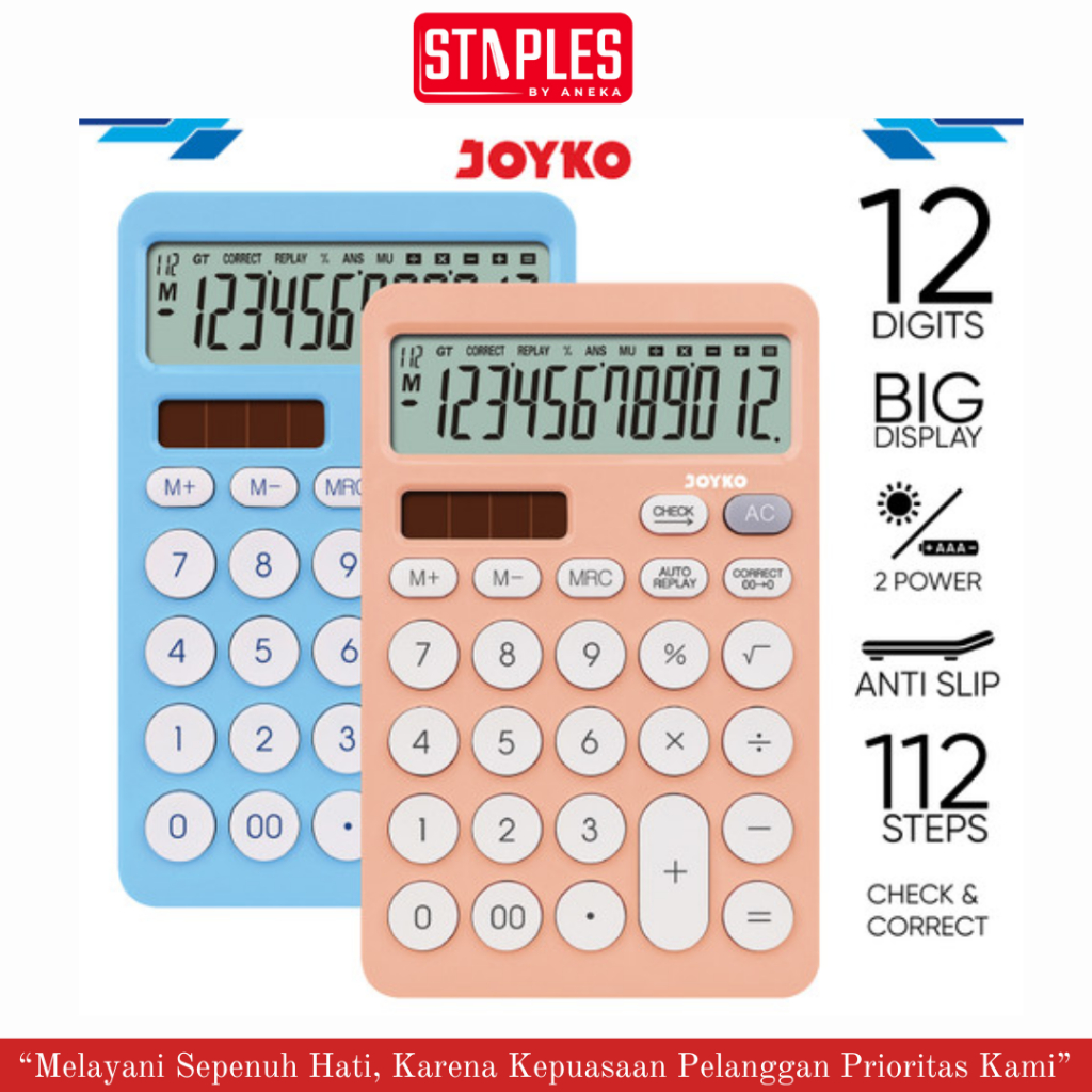 Jual Calculator / Kalkulator Joyko CC-64CO 12 Digits Check & Correct ...