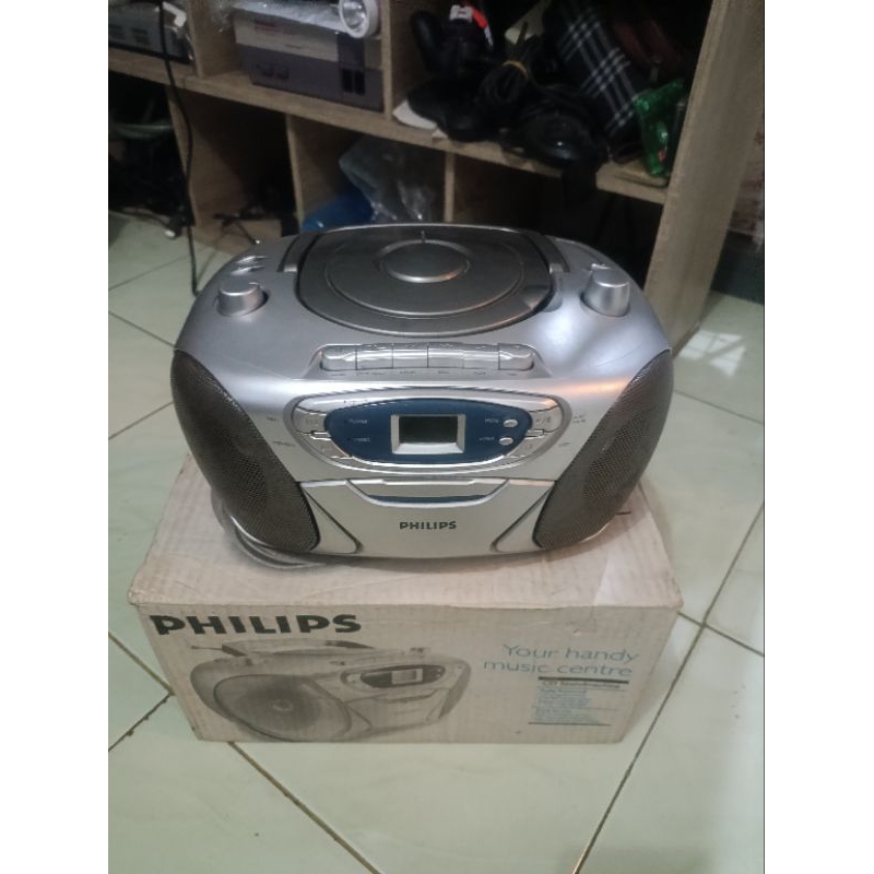 Jual tape compo kaset radio cd phillips boombox mini fullset dus ...