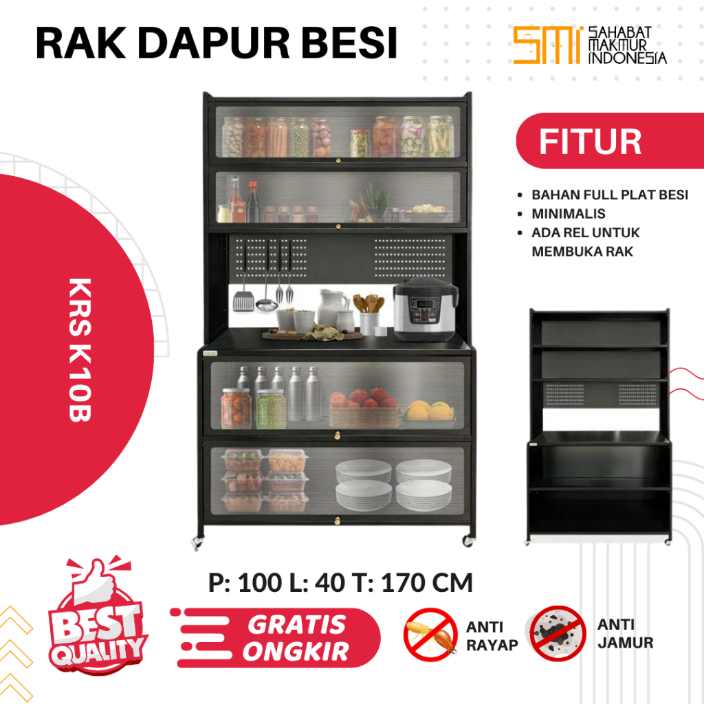 Jual Rak Dapur Besi KRS K10B / Kitchen Set Minimalis / Rak Piring / Rak ...