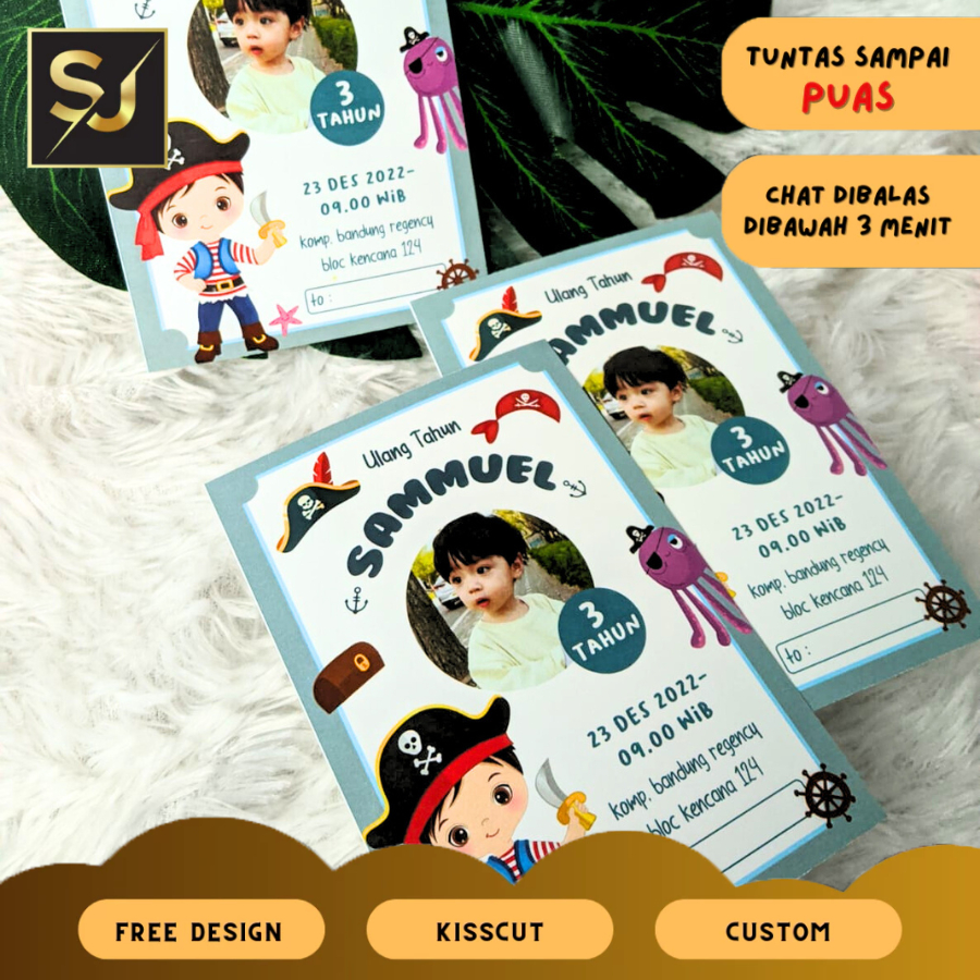 Jual Cetak Kartu Undangan Ulang Tahun Anak Birthday Invitation Card ...