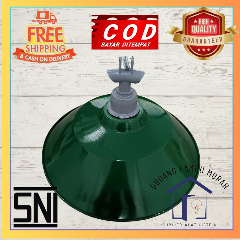 Jual Kap Lampu Satu Set Lampu Jalan WD Hijau Gantung E27 / Fitting nylon Kap hijau fiting Lampu ...