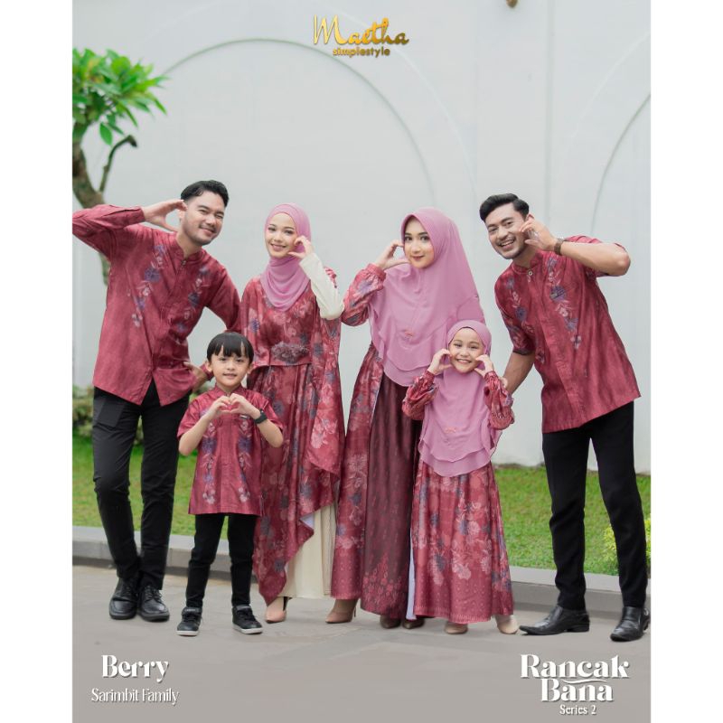 Jual Sarimbit Keluarga Lebaran 2025 Set Rancak Bana Series 2 Burgundy ...