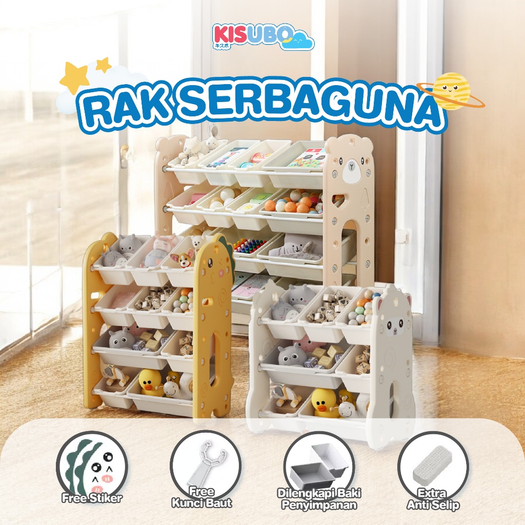 Jual KISUBO Rak Mainan Serbaguna Rak Susun Serbaguna Rak Buku Rak ...