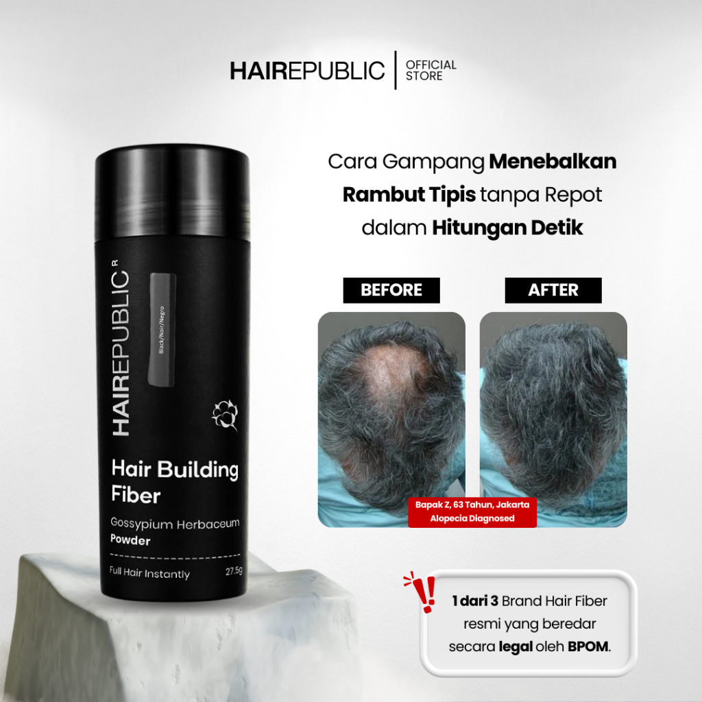 Jual HAIR REPUBLIC Original Hair Fiber 27.5g - Penebal Rambut Uban ...
