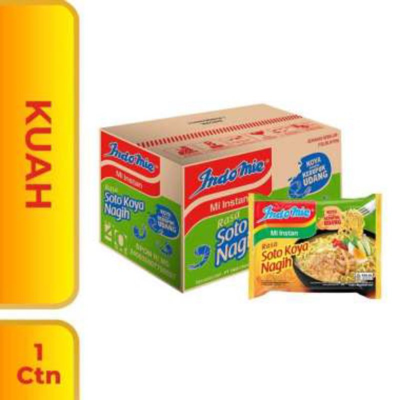 Jual NOODLES/MIE INSTANT INDOMIE KUAH RASA SOTO KOYA NAGIH DUS (ISI 40 ...