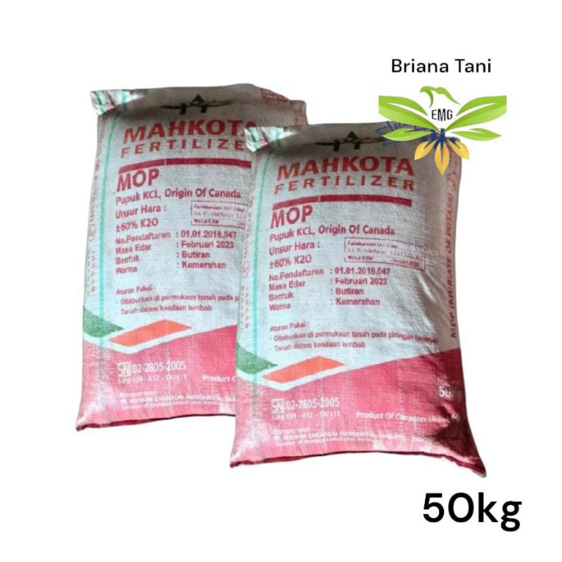 Jual Karungan Pupuk Mahkota KCL MOP 50Kg K20 60% Kemasan Pabrik Wilmar ...