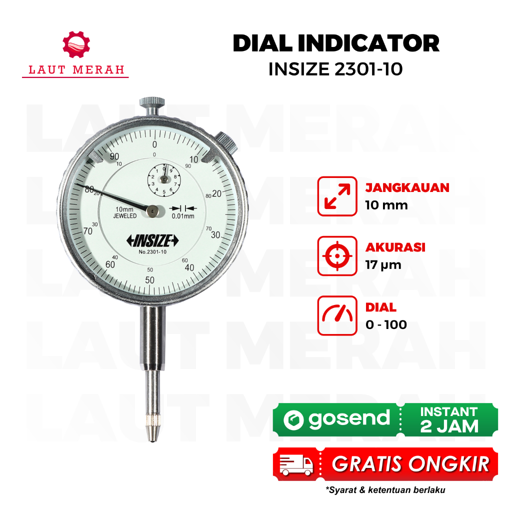 Jual INSIZE 2301-10 Dial Indicator 10 mm Analog Metric ORIGINAL | Shopee Indonesia