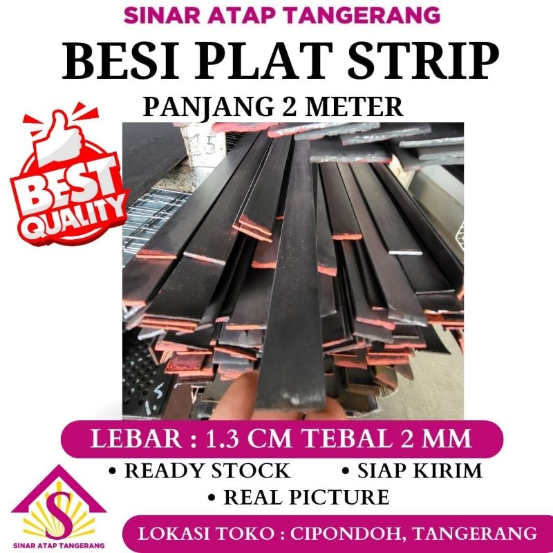 Jual Besi Plat Strip 5x19x2M (Lebar 1.3cm tebal 2mm) panjang 2 Meter ...