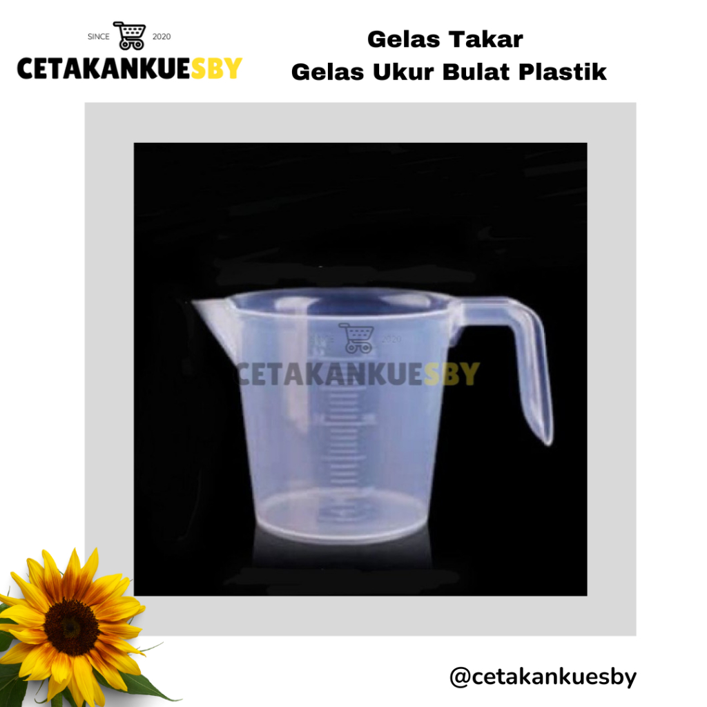 Jual [CKS] Gelas Takar Gelas Ukur Bulat Plastik Ukuran 300ml 500ml ...
