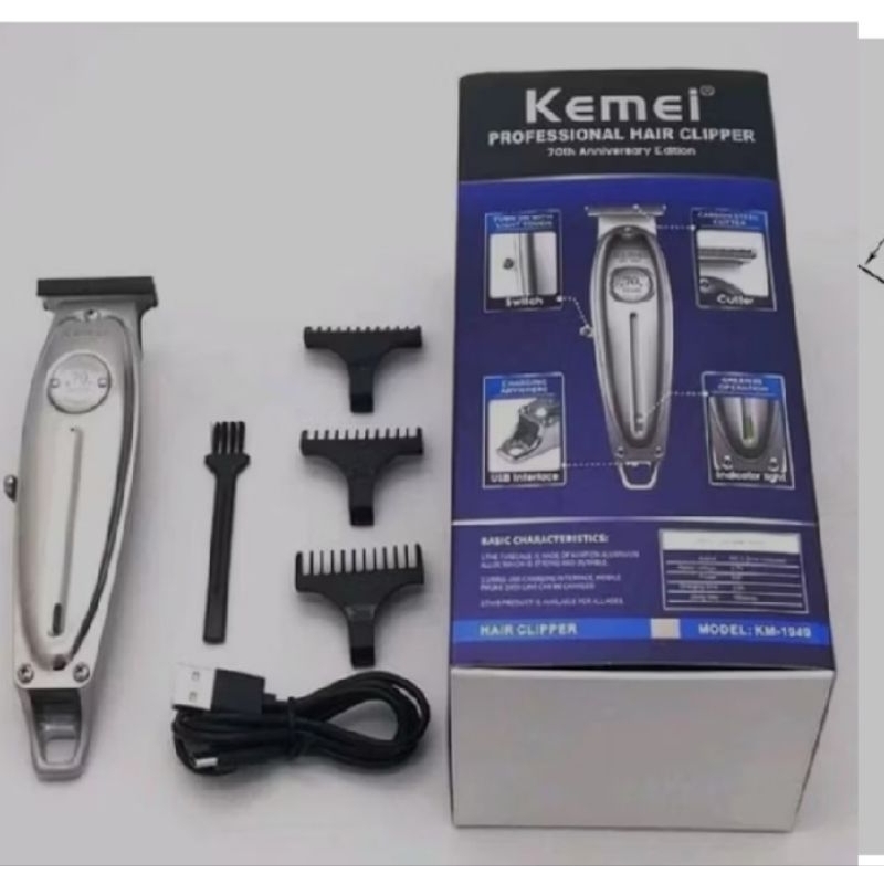 Jual Kemei KM 1949 Alat Cukur Rambut Profesional Hair Clipper Portable Rechargeable High Quality ...