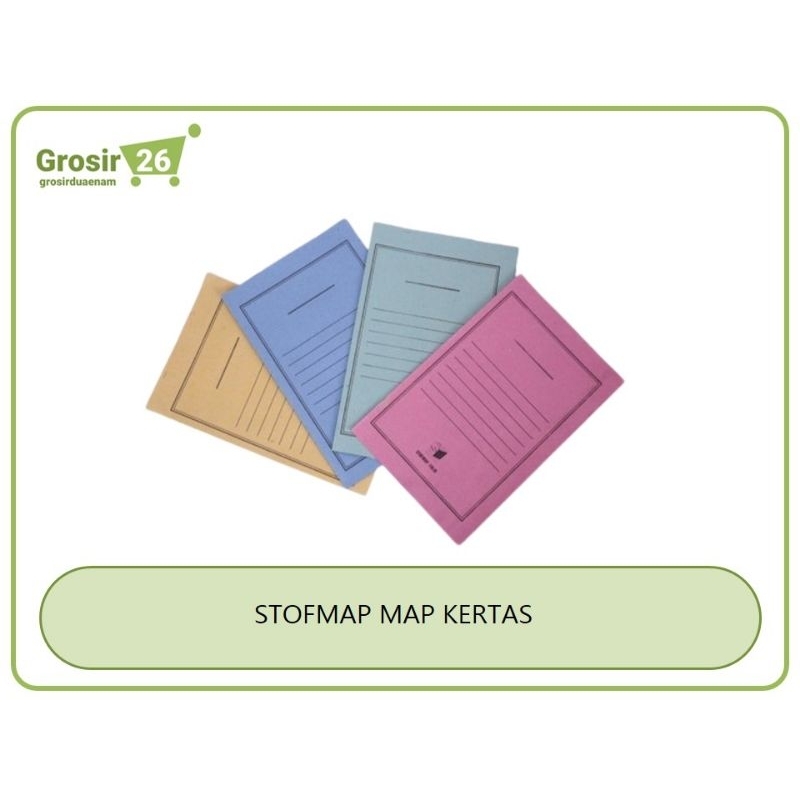 Jual (10 lembar) stopmap stofmap map hvo kertas folio warna pink | biru ...