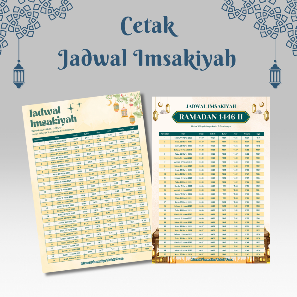 Jual (A4) CETAK JADWAL IMSYAKIYAH - 1446 H/ 2025 M JADWAL IMSAKIYAH | Shopee Indonesia