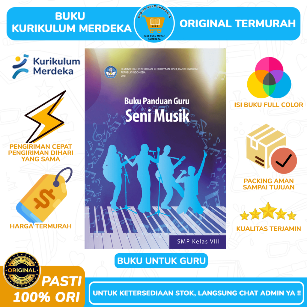 Jual Buku Panduan Guru Seni Musik Kelas 8 SMP - Buku Paket Kumer - Kurikulum Merdeka | Shopee ...