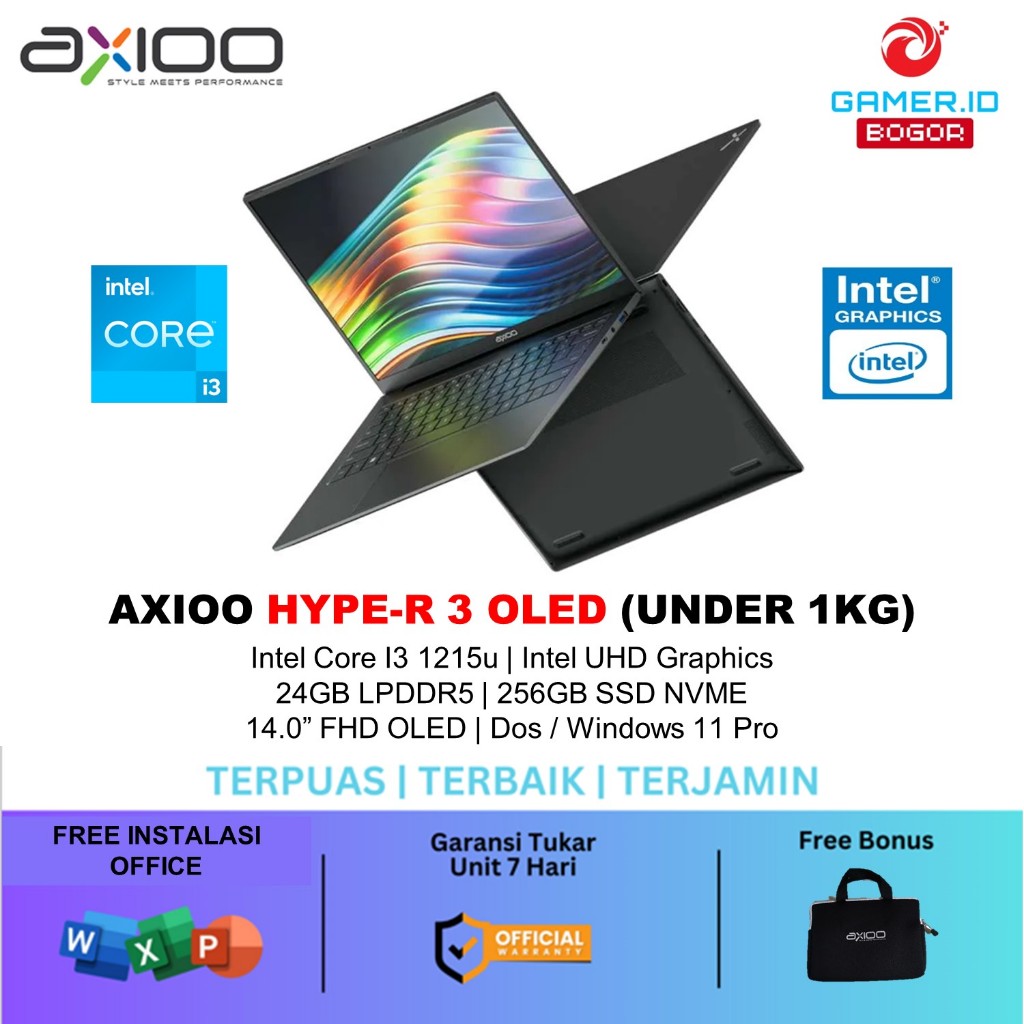 Jual Axioo Hype-R 3 Oled Intel Core I3 1215u 24gb 256gb Dos / Windows ...