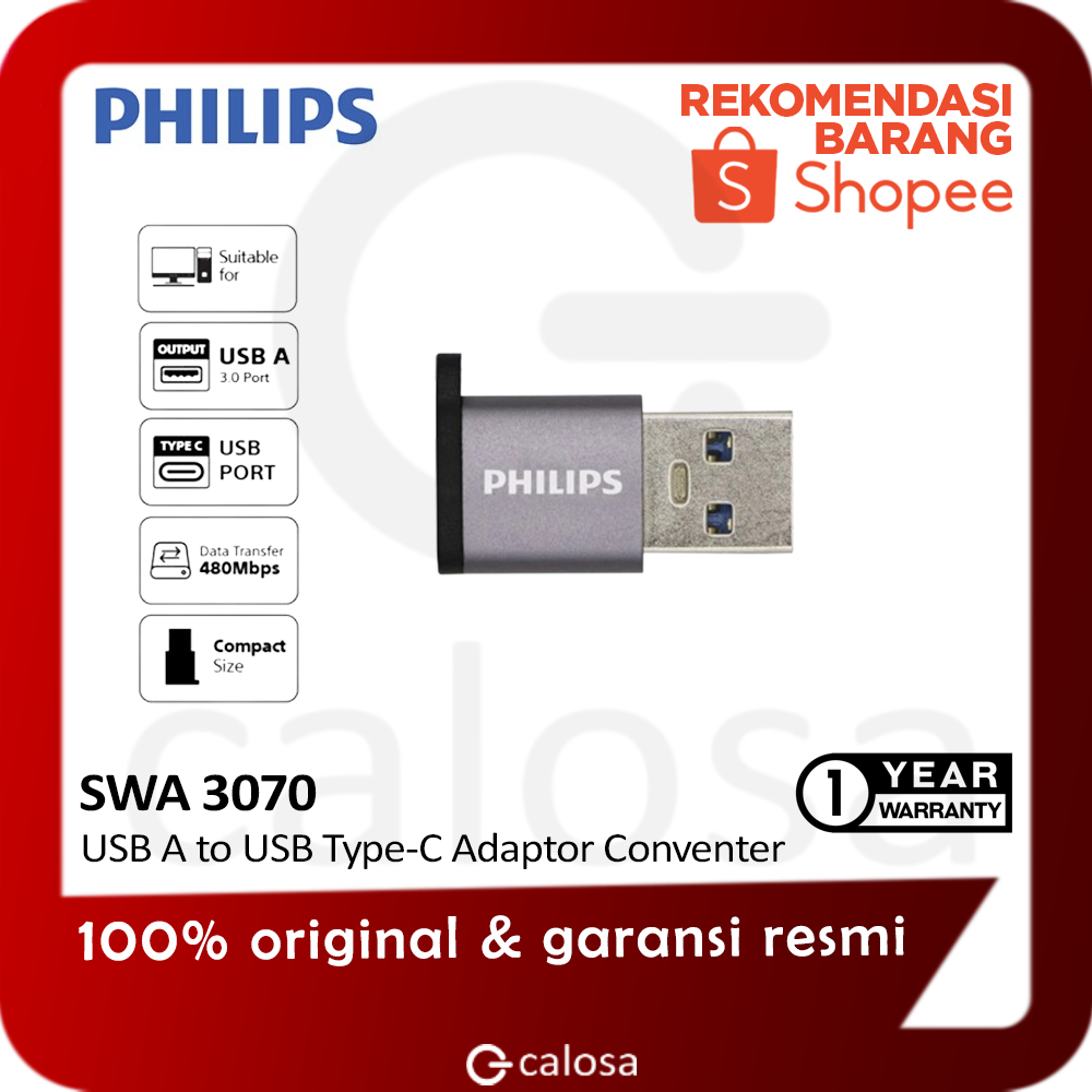 Jual Philips SWA3070 USB A to USB Type C Adaptor Conventer / SWA 3070 | Shopee Indonesia