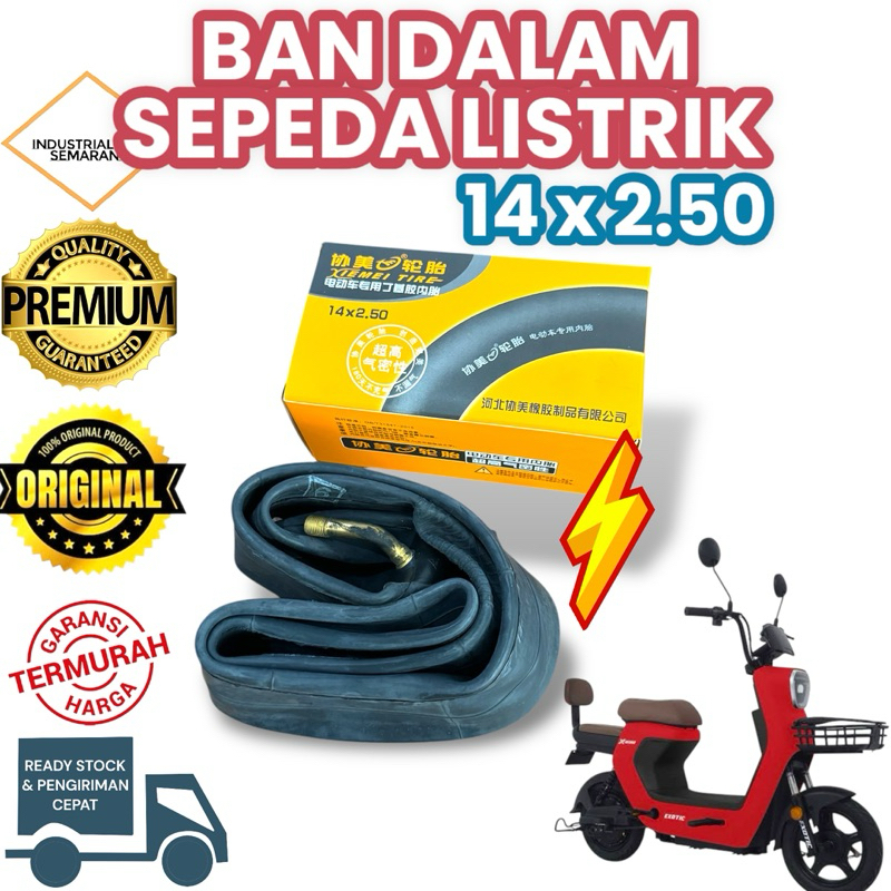 Jual ( TUBE 14x2.50 XM ) Ban Dalam Sepeda Listrik Selis Electric Bike Tire 14 inch Ukuran 14 x 2 ...