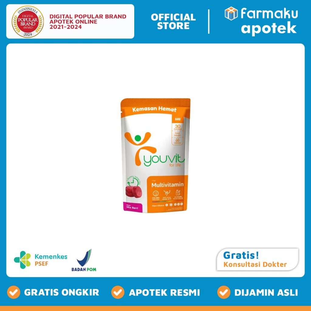 Jual Youvit Multivitamin Dewasa Gummy 30 Day Sachet - TJD | Shopee Indonesia