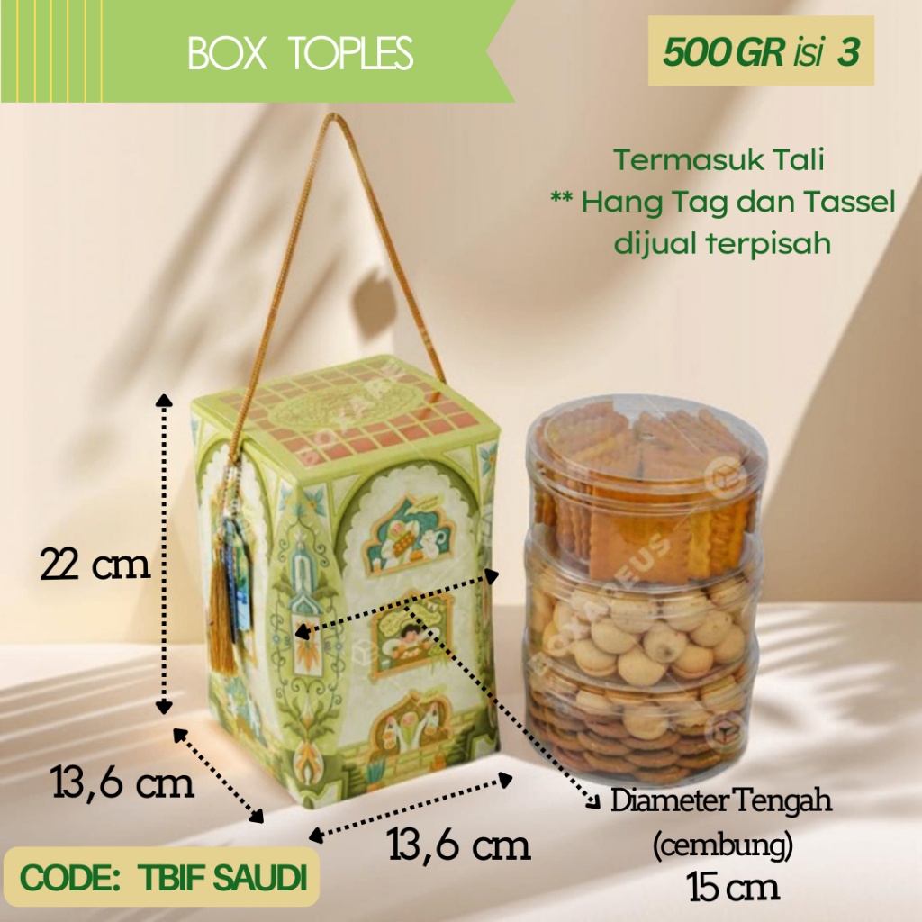 Jual Box Lebaran 3 Toples 500gr / Dus Jinjing Hampers Packaging Idul ...
