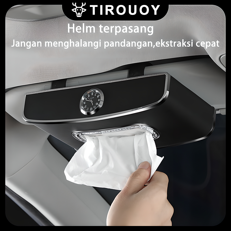 Jual Tempat Tisu Mobil Premium Mewah Multifungsi Jam Car Tissue Box ...