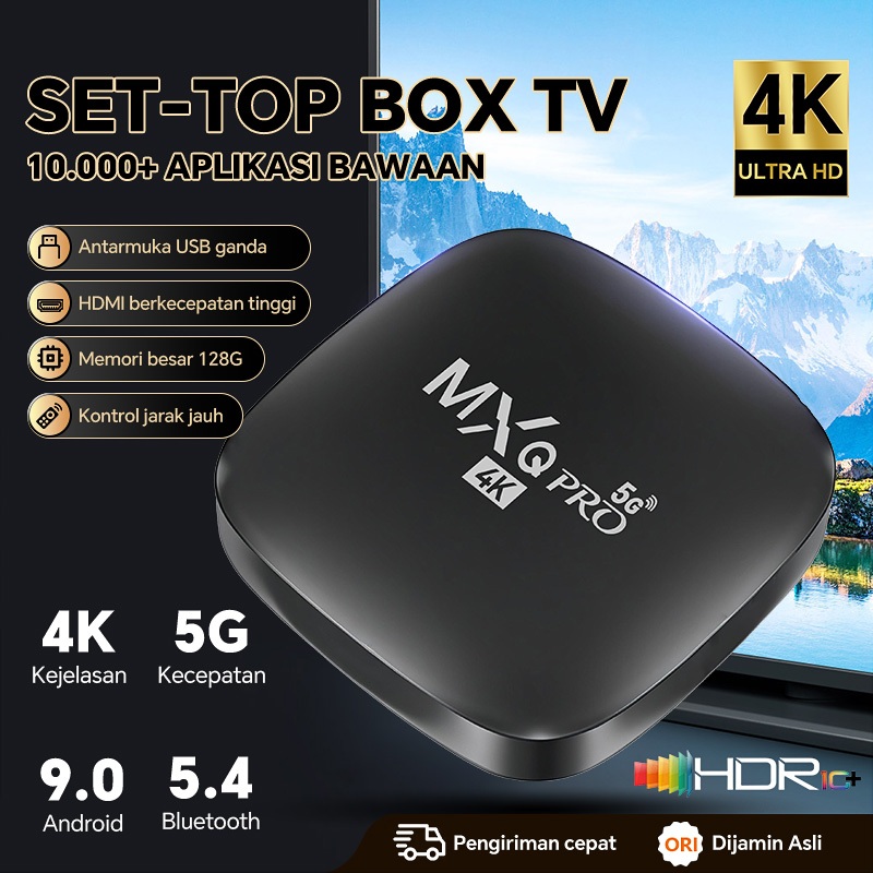 Jual 100% Original STB 8K Ultra HD Free 3000+aplikasi MXQ PRO Android TV Box Smart 8+128g Dual ...