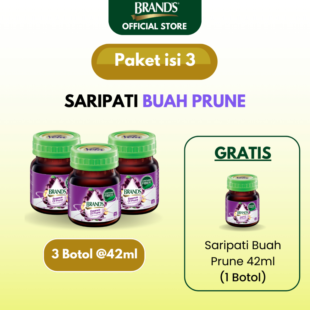 Jual [Paket isi 3] BRAND'S Saripati Buah Prune 42ml - 3 Botol (GRATIS 1 ...