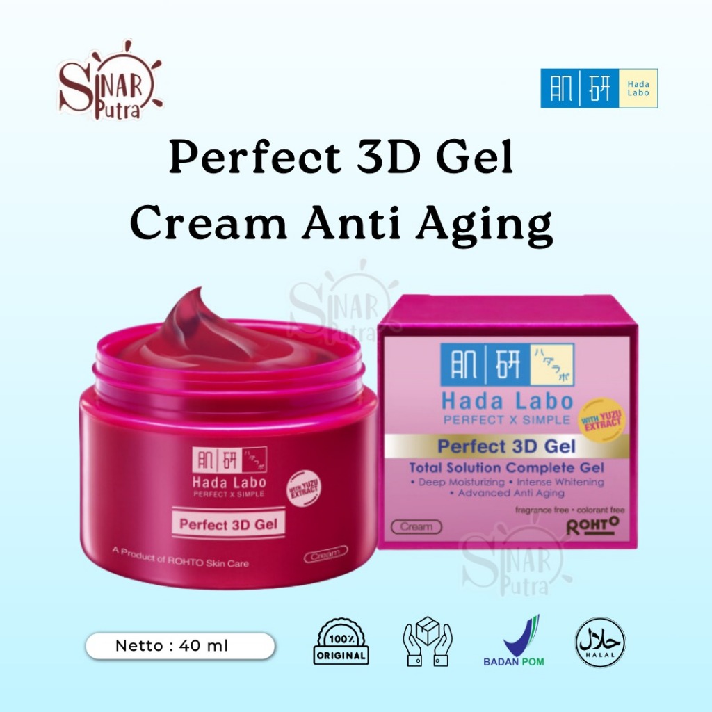 Jual Hadalabo Perfect 3D Gel 40gr | Cream Anti Aging | Shopee Indonesia