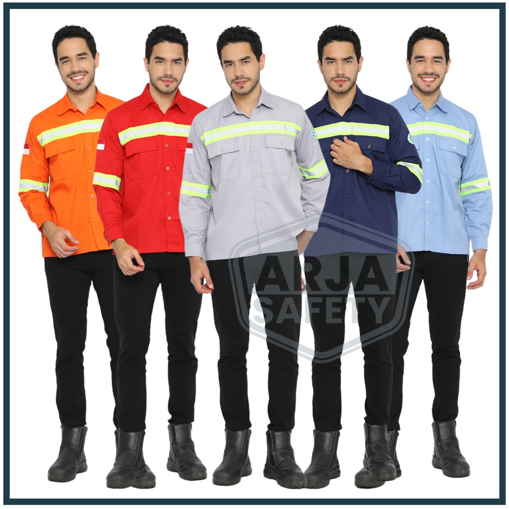 Jual ARJA SAFETY [ FREE LOGO K3 & BENDERA ] Kemeja Safety | Baju Safety ...