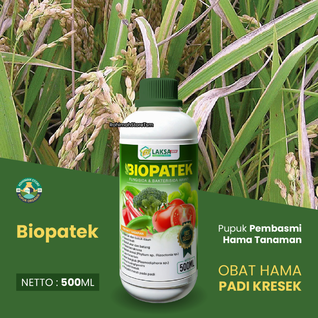 Jual BIOPATEK 500ML Fungsida Hayati Pupuk Obat Hama Padi Kresek Anti ...