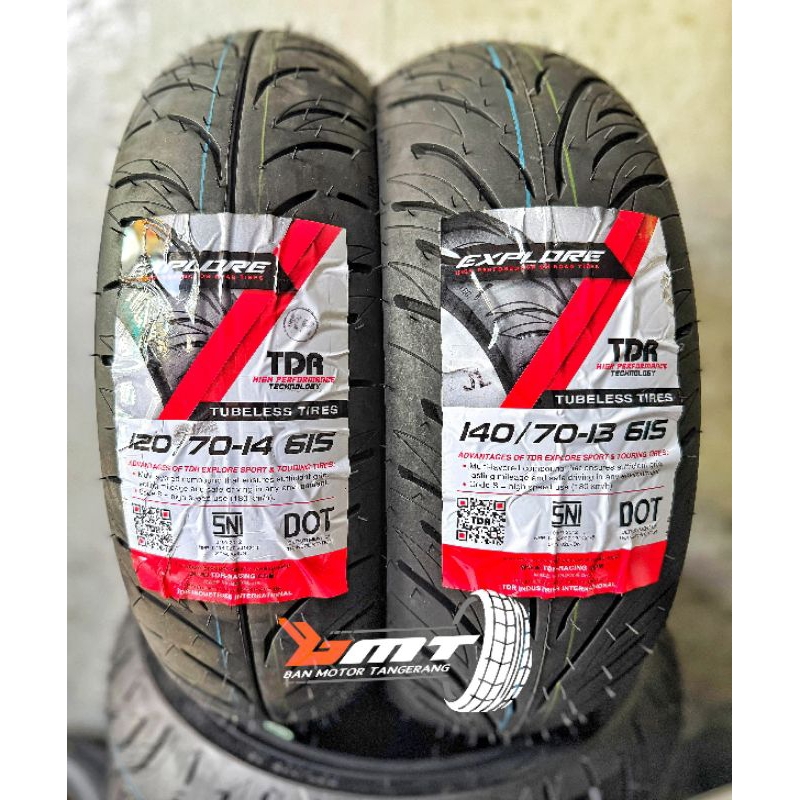Jual Paket BAN TDR EXPLORE high performance ukuran 120/70-14 & 140/70 ...
