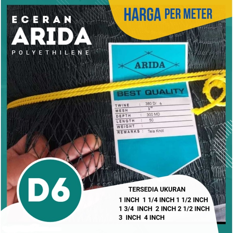 Jual Jaring Trol Trawl PE ARIDA ECERAN HARGA PER METER D6 300MD ...
