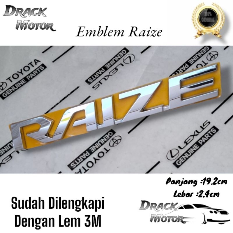 Jual Emblem Tulisan Raize Chrome Original Bagasi Belakang Toyota Raize ...