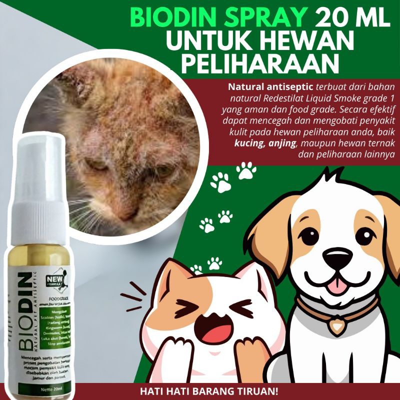 Jual Biodin biodinSpray 20ML Scabis Pada Hewan Anjing Dan Kucing ...