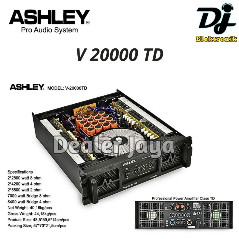 Jual Power Amplifier Ashley V 20000 TD / V20000 TD - 2 channel | Shopee ...