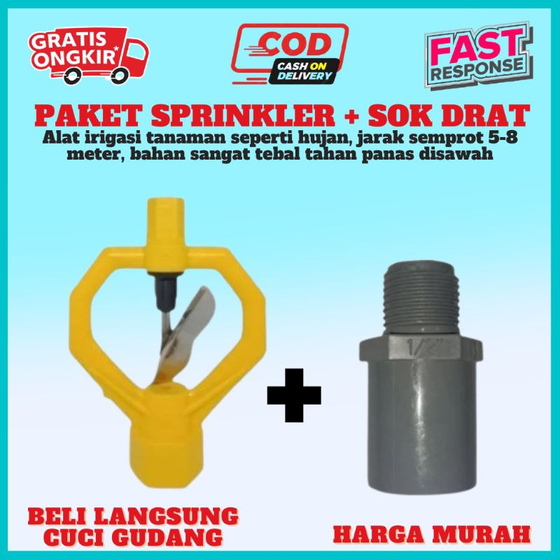 Jual PAKET KINCIR AIR KUNING + SOK DRAT LUAR 1/2'' ( Sprinkler ...