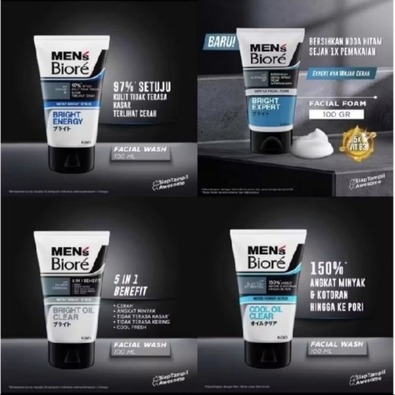 Jual Biore mens facial wash 100g Allvariant | Shopee Indonesia