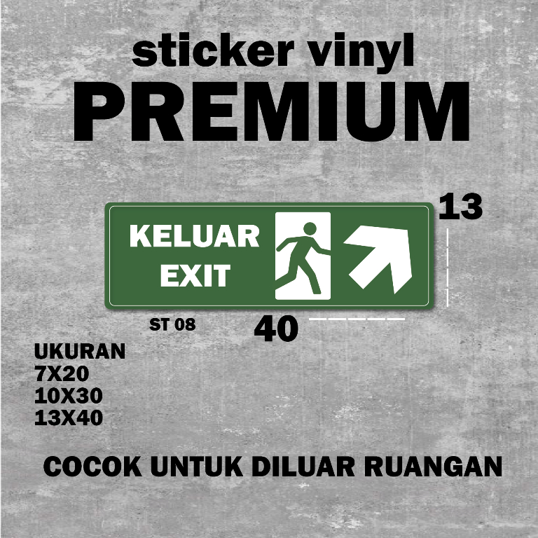 Jual PDFtek - Stiker Vynil PREMIUM Jalur Exit Dan Keluar Arah Serong ...