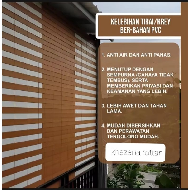 Jual Tiray kerey gulung outdor bahan pvc lengkap tali penggulung ...