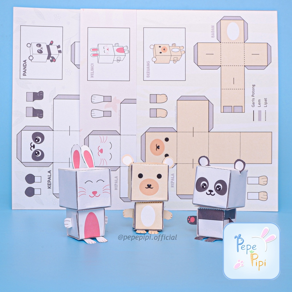 Jual Papercraft 3D Pola Hewan Paper Craft Kerajinan Kertas Cut & Play ...