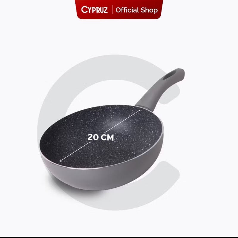 Jual CYPRUZ - Feather Light Series Fry Wok 20cm & 22cm (Grey) | Shopee ...
