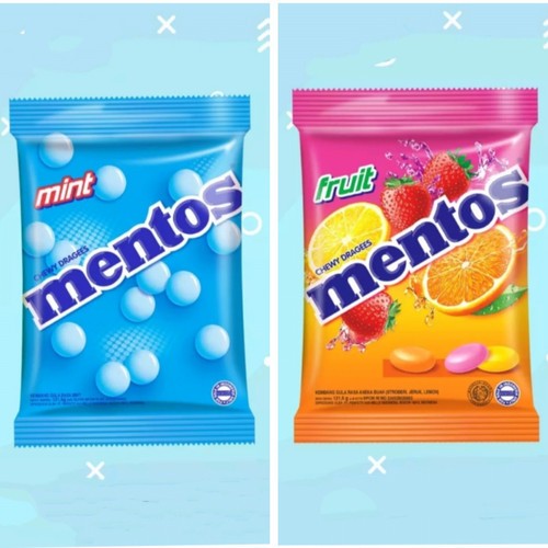 Jual Permen Lunak / Chewy Candy Mentos Mint Pouch Varian Fresh Action ...