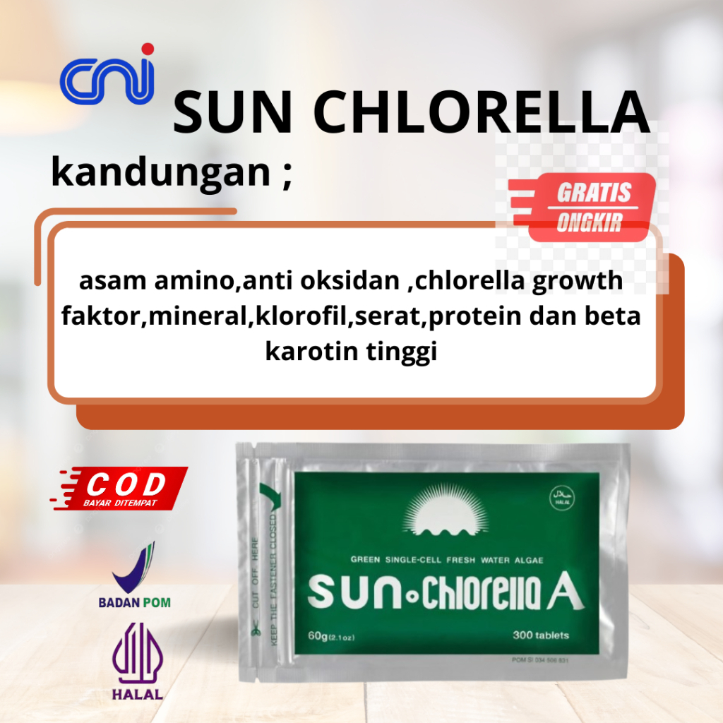 Jual CNI Sun Chlorella 1A 300 tablet naikan trombosit Suplemen Anti ...
