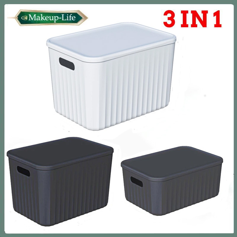Jual 3IN1 Storage Box Organizer Kotak Penyimpanan+ Tutup Serbaguna3 ...