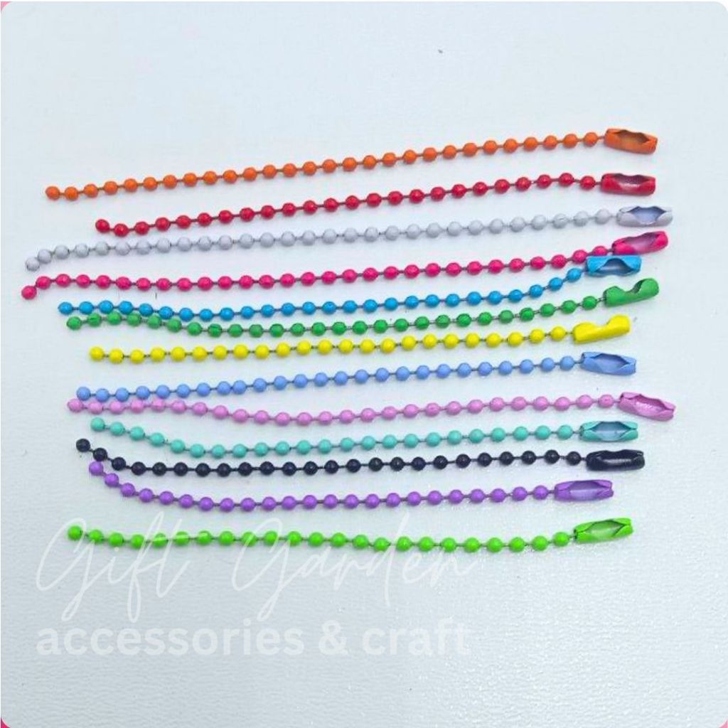Jual Rantai lada warna (50pcs) gantungan kunci tas keychain bahan craft ...