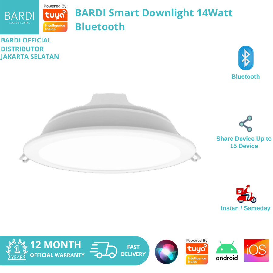 Jual BARDI Smart Beacon Panel Downlight 14W RGBWW Bluetooth | Shopee ...