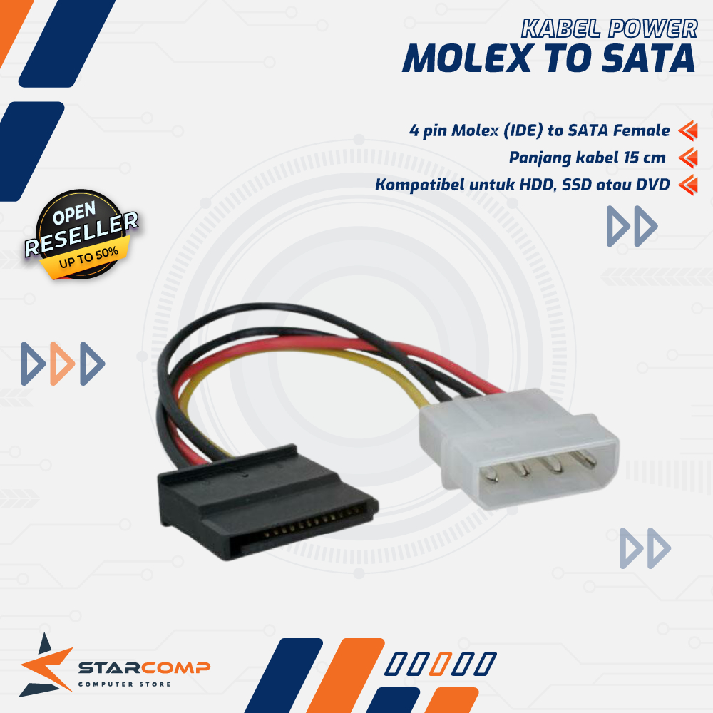 Jual Kabel Power Molex to SATA HARD DISK SSD HDD DVD | Shopee Indonesia