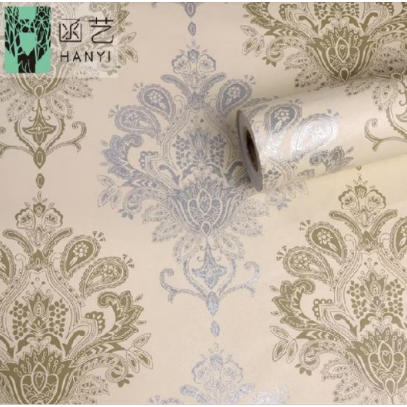 Jual Wallpaper Sticker Dinding Motif Batik Silver Gold Bahan Kertas PVC Full Lem Perekat Natural ...