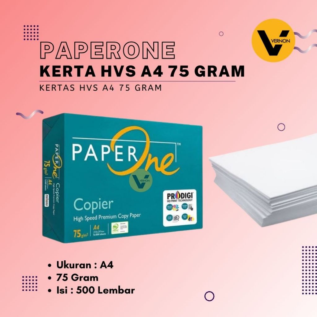 Jual PaperOne Kertas HVS A4 75 Gram Kerta HVS A4 Copier 1 Rim 500 ...