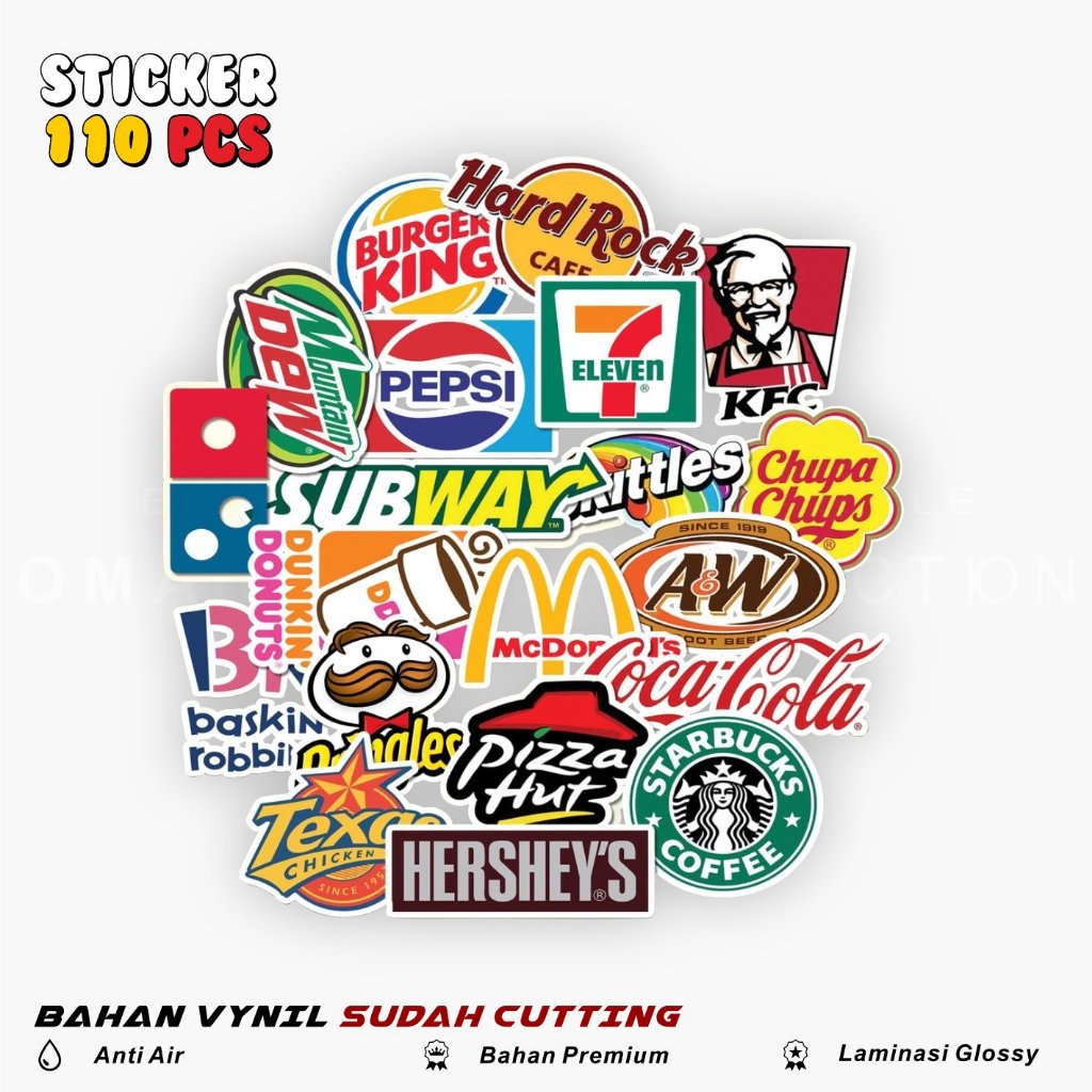 Jual STICKER PACK DISTRO BRAND LOGO Aesthetic STIKER AESTHETIC BOLA ...