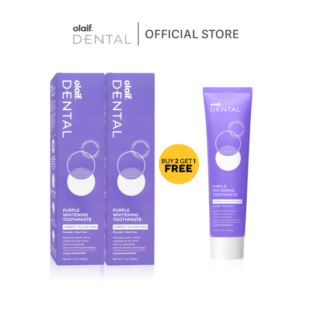Jual [Bundle 3] Olaif Dental Purple Whitening Toothpaste 200g / Pro ...